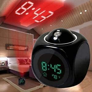 Digital LCD Projector Alarm Clock Wall Projection LCD Screen Snooze Al ...